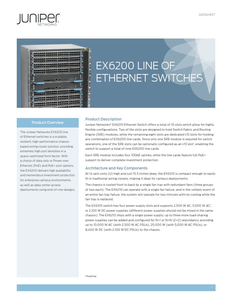 EX 6200 - Datasheet PDF | PDF | Network Switch | Ip Address