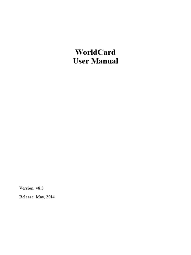 WorldCard v8 ENG | PDF | Image Scanner | Microsoft Outlook