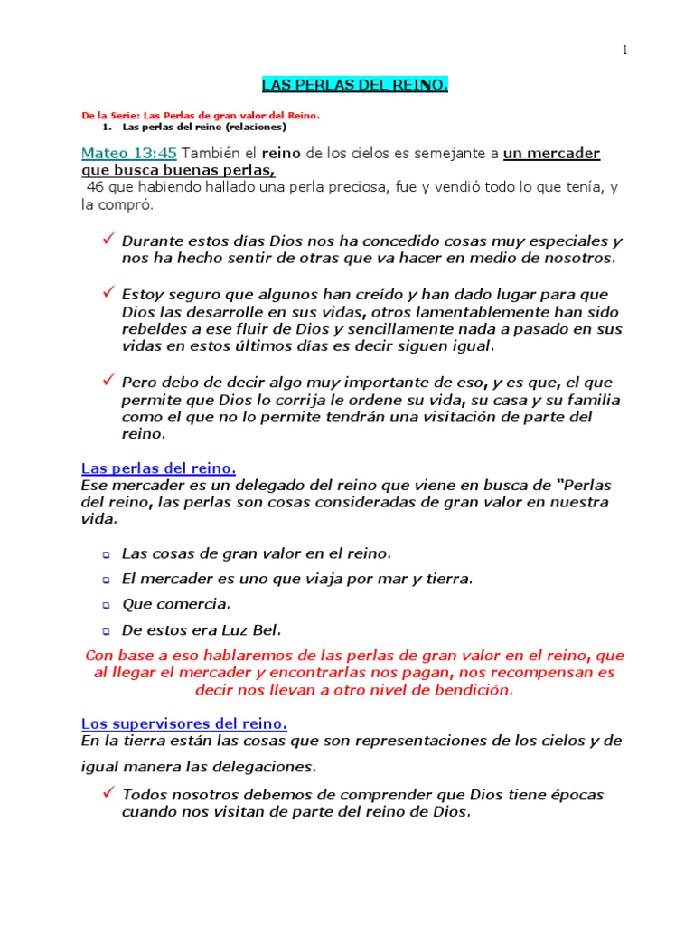 Reino de Poder PDF | PDF | Perla | Cristo (título)