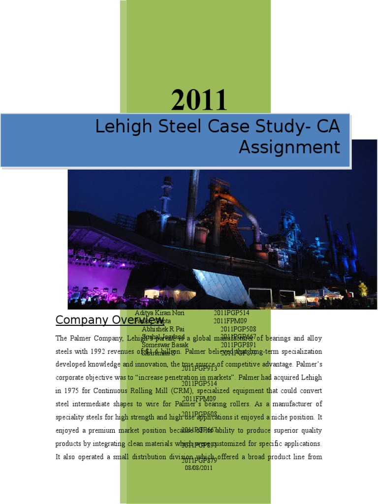 Lehigh Steel Case | Download Free PDF | Profit (Accounting) | Steel