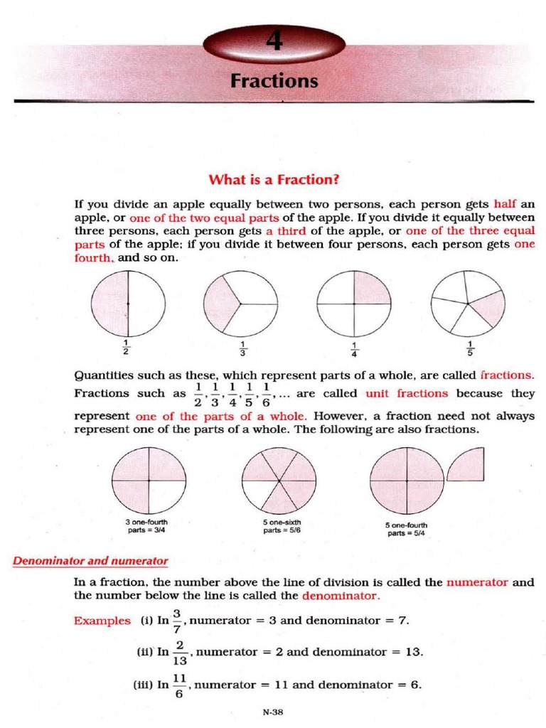 Fractions - Class VI | PDF | Fraction (Mathematics) | Division ...