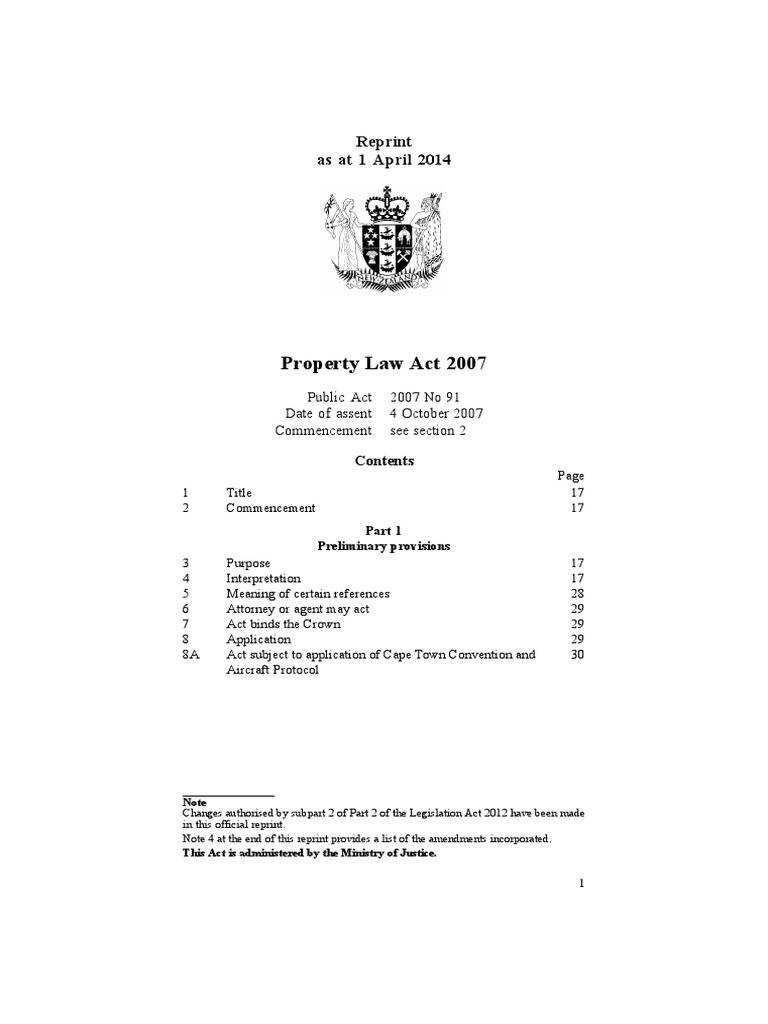 Property Law Act 2007 | PDF