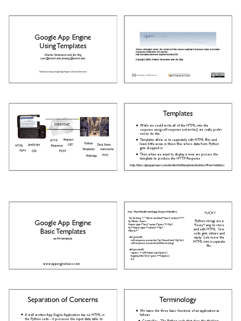Google App Engine Using Templates: Internet | PDF | Html | Computer ...