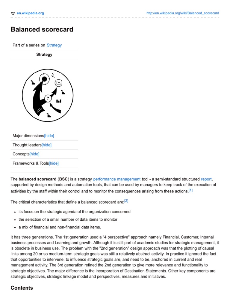 Balanced Scorecard | PDF | Business | Accountability