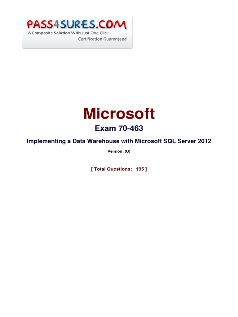 Microsoft 70 463 | PDF | Microsoft Sql Server | Language Integrated Query