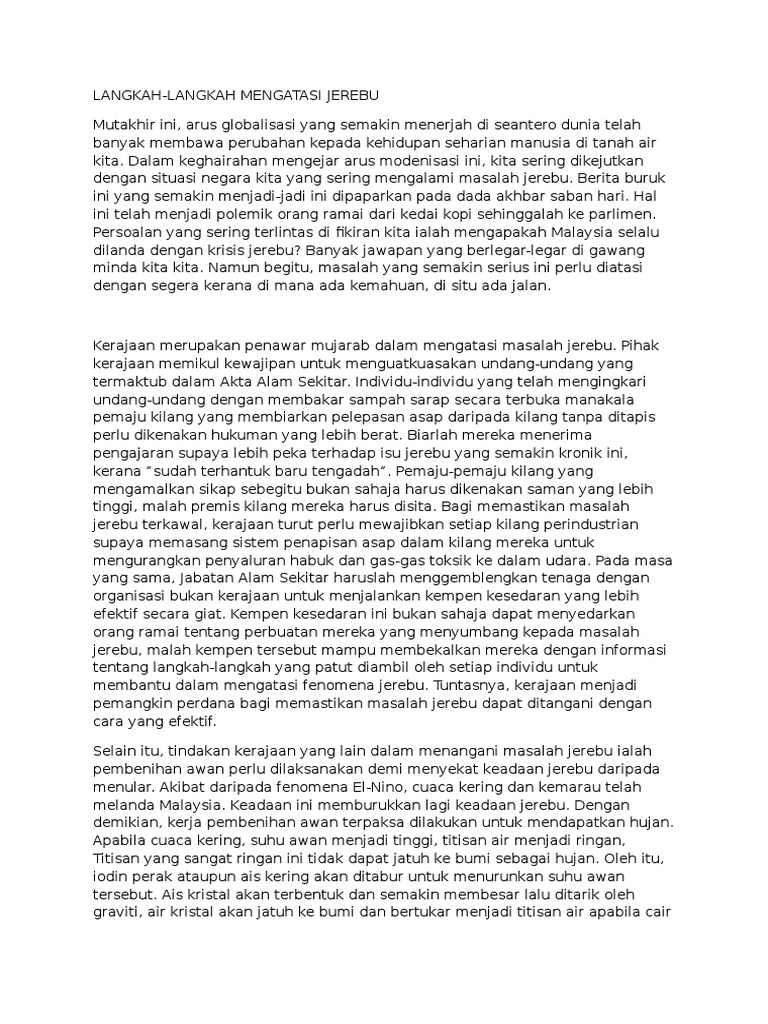 Langkah-Langkah Mengatasi Jerebu | PDF