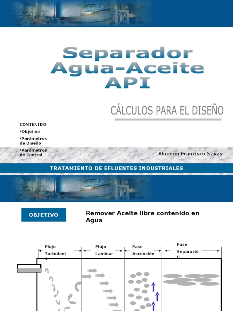 Separador Agua-Aceite API | PDF | Descarga (hidrología) | Agua