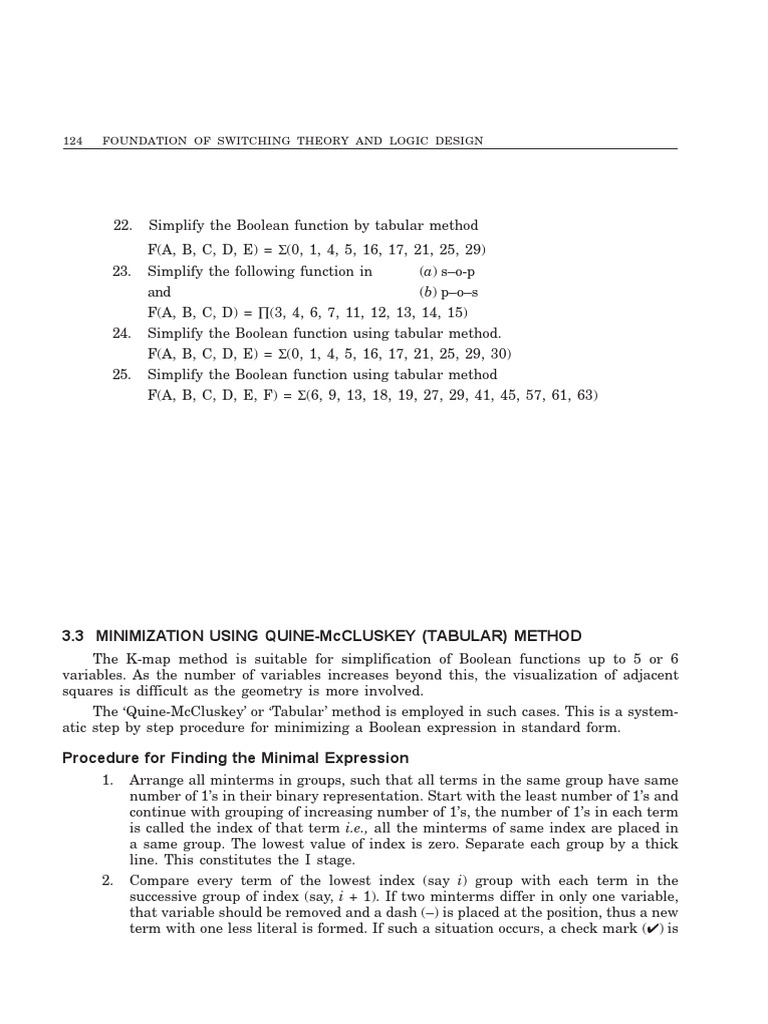 Tabular Method | PDF | Boolean Algebra | Teaching Mathematics