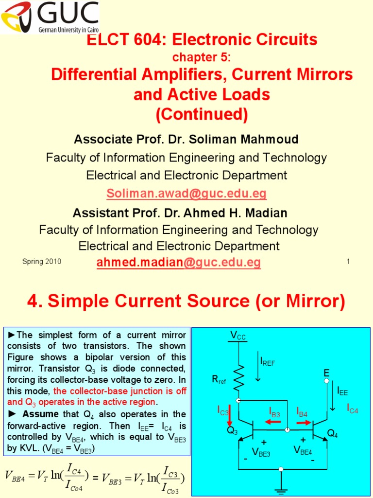 ElCT604 Ch04 Diff - Amp 2 Ver2 | Download Free PDF | Amplifier | Mosfet
