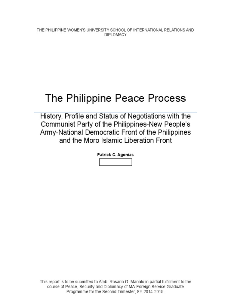 The Philippine Peace Process: History, Profile and Status of ...