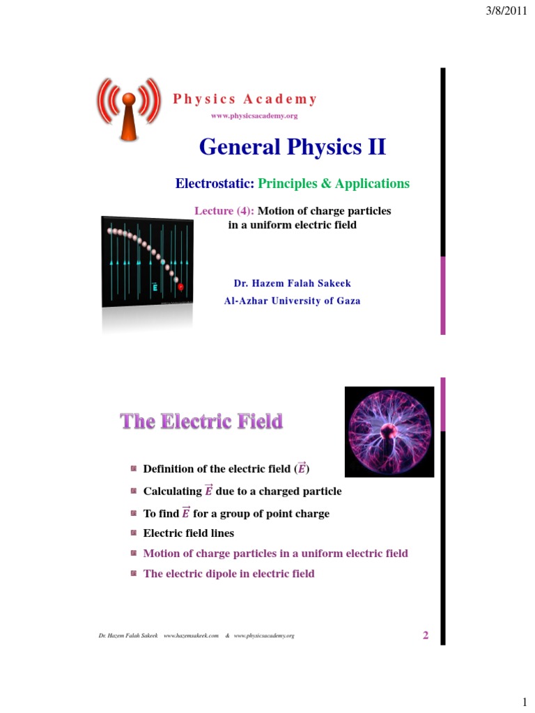 General Physics II-4electric Field | PDF | Electric Field | Spacetime