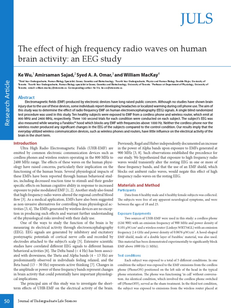 EEG2 (Effect of Radio Waves On Humans) PDF | PDF