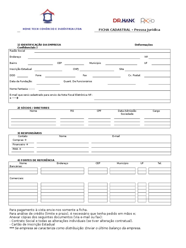 Modelo - Ficha Cadastral