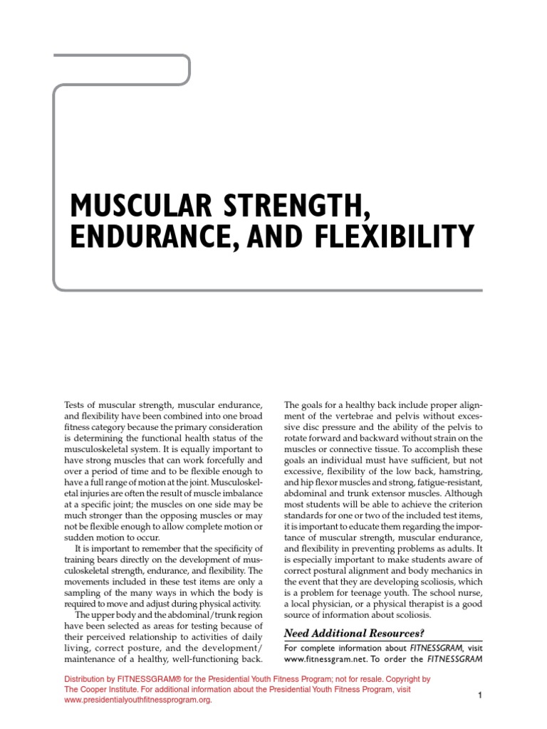 Muscular Strength, Endurance and Flexibility PDF | PDF | Flexibility ...