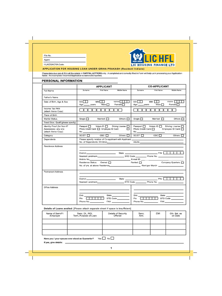 LIC Form Griha Prakash | PDF | Real Estate Appraisal | Loans