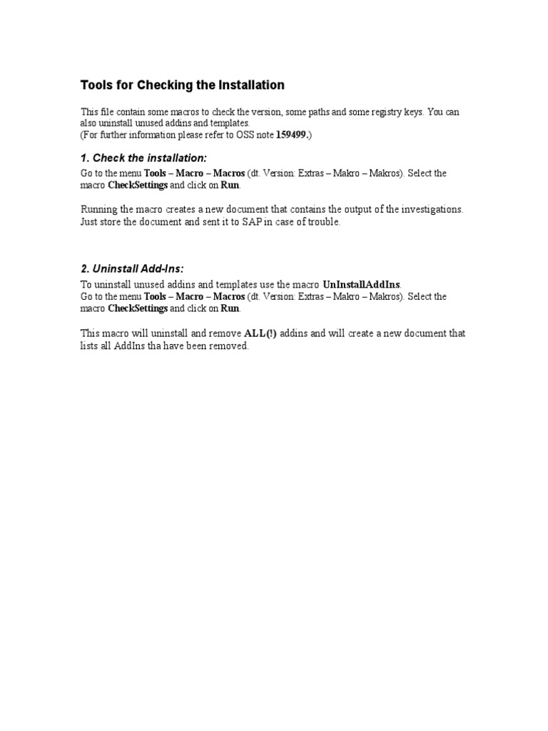 Tools For Checking The Installation | PDF