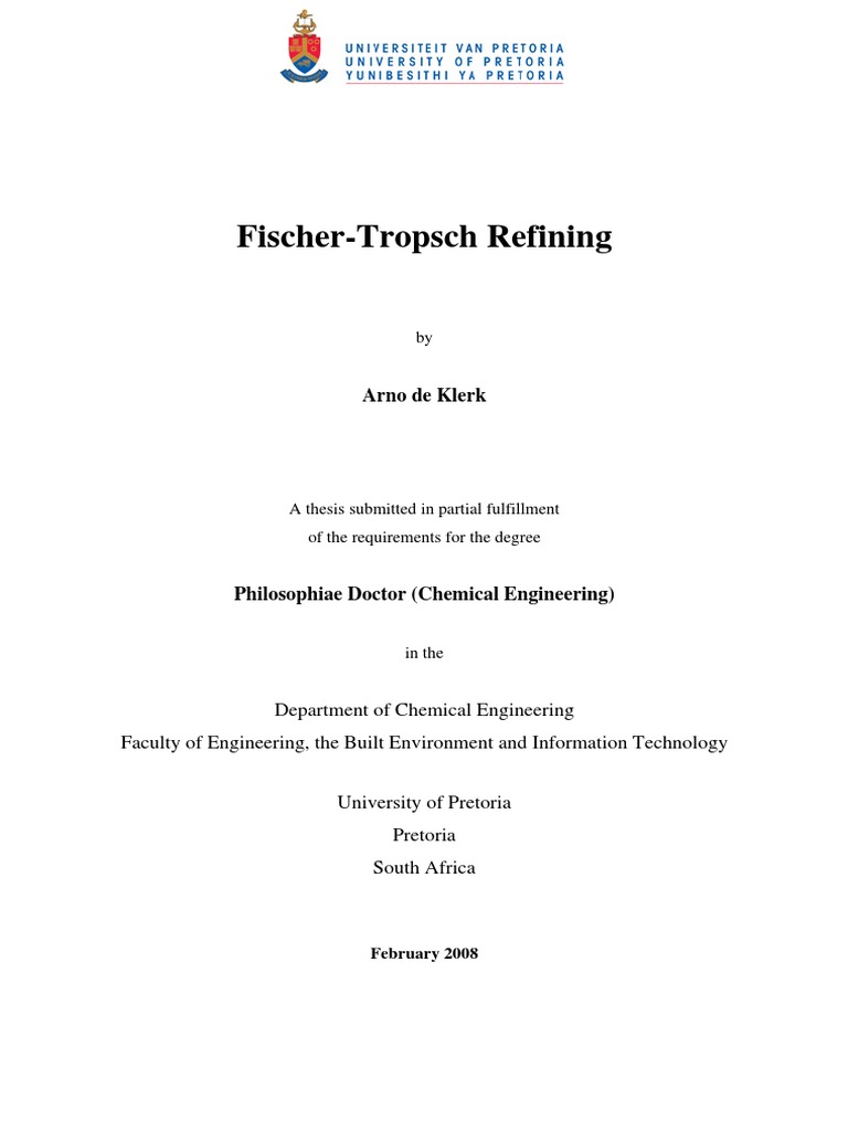 Fisher Tropsch Refining | PDF | Oil Refinery | Cracking (Chemistry)