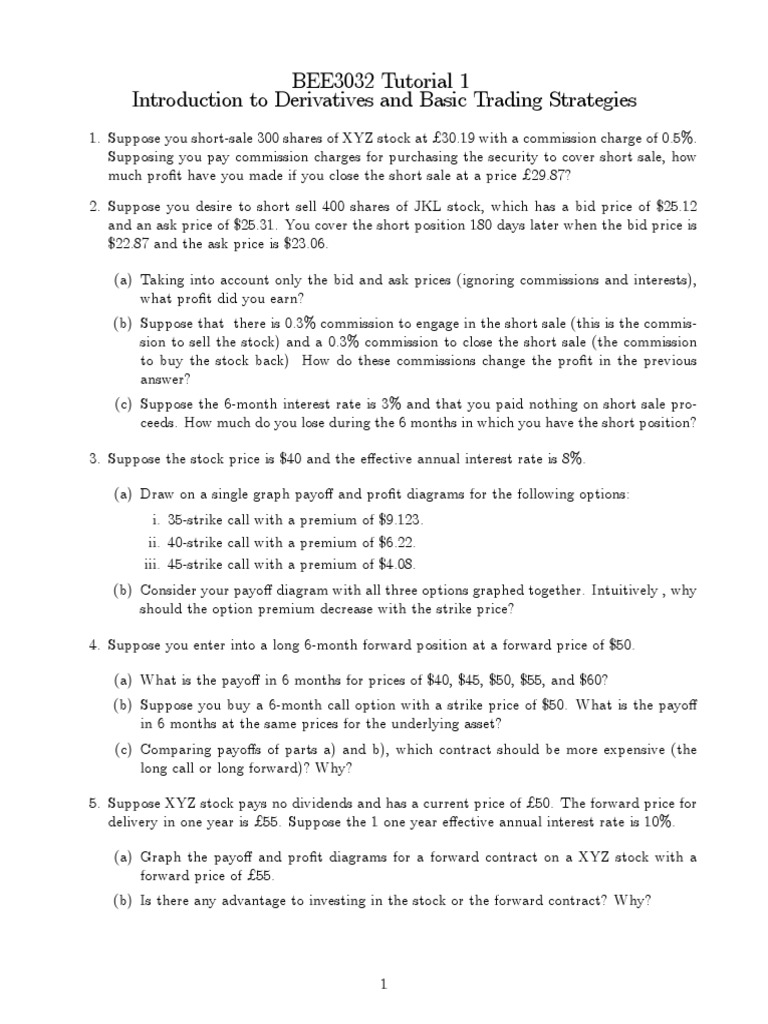 Futures and Options Tutorial | PDF | Option (Finance) | Short (Finance)