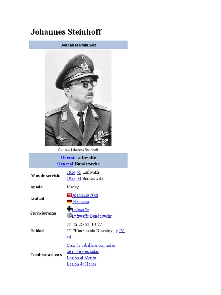Johannes Steinhoff | PDF | Ciencia militar | Guerra