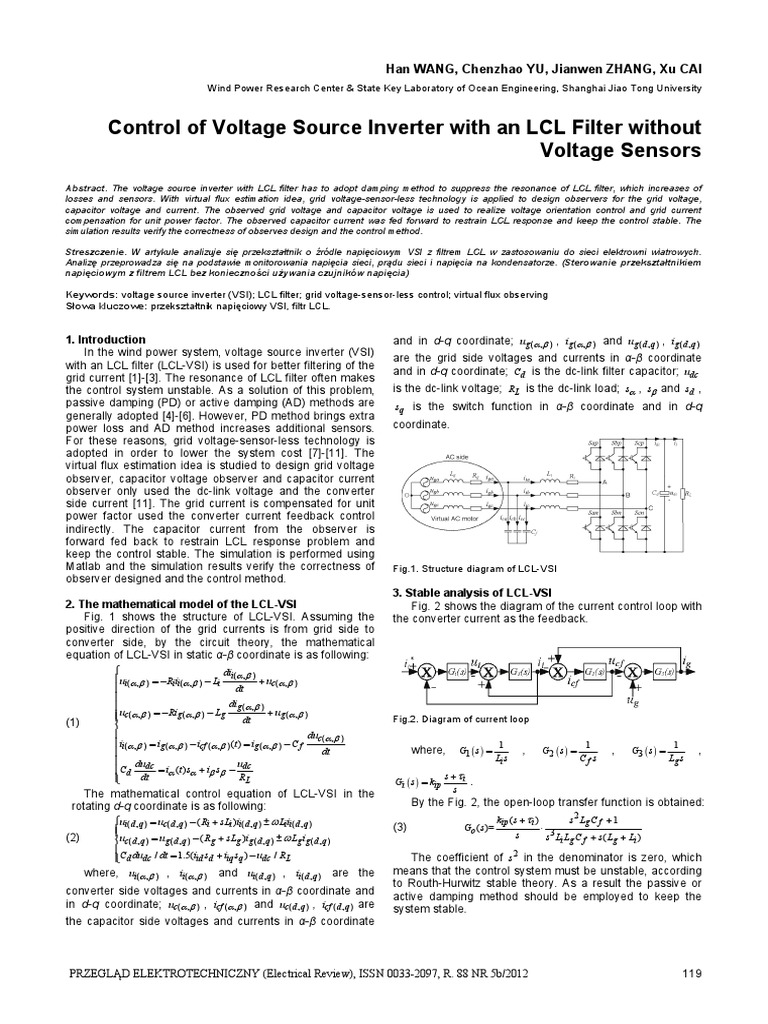 Mathematical Model For LCL Filter With AFE Converter | PDF | Power ...