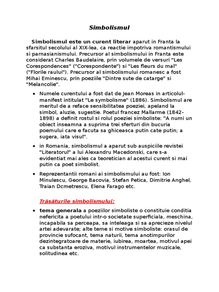 Simbolismul | PDF
