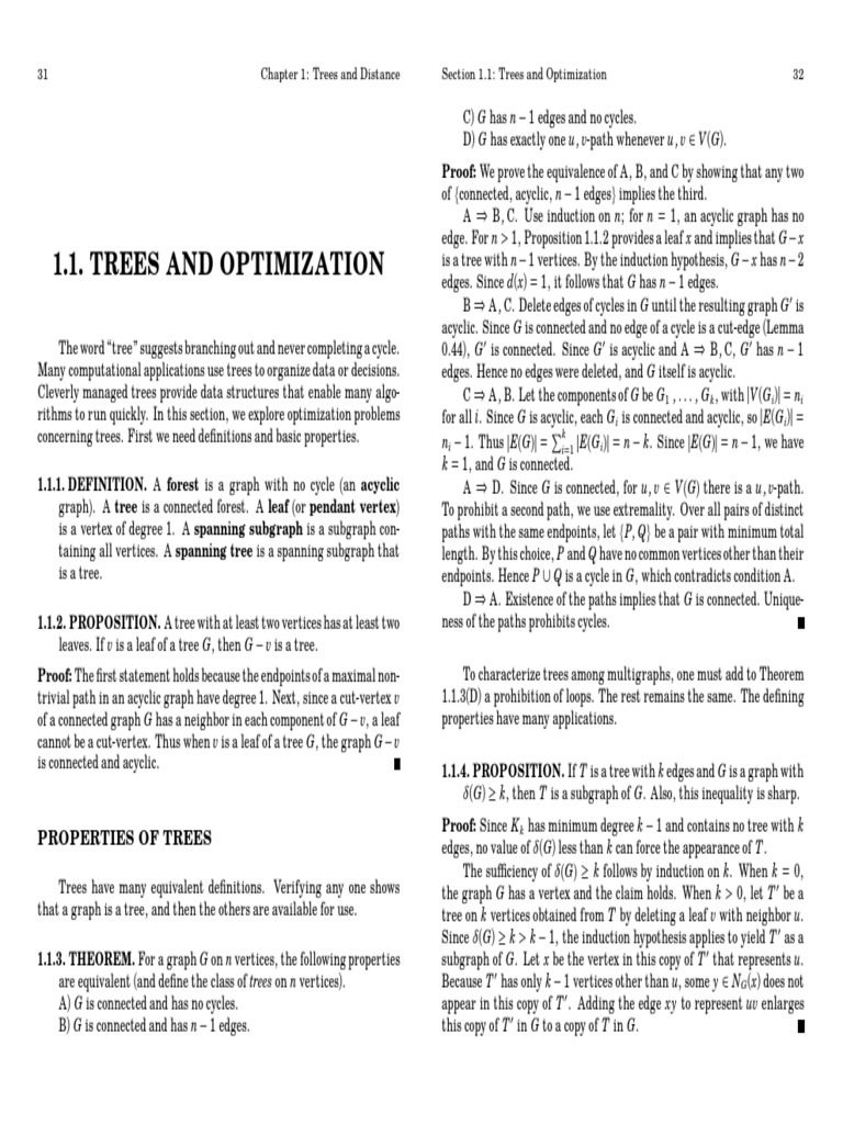 Trees and Optimization | PDF | Graph Theory | Mathematical Relations