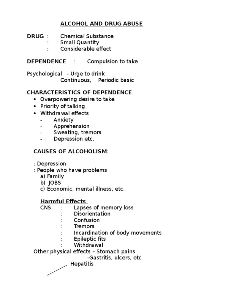 Alcohol and Drug Abuse | PDF | Substance Abuse | Alcoholism