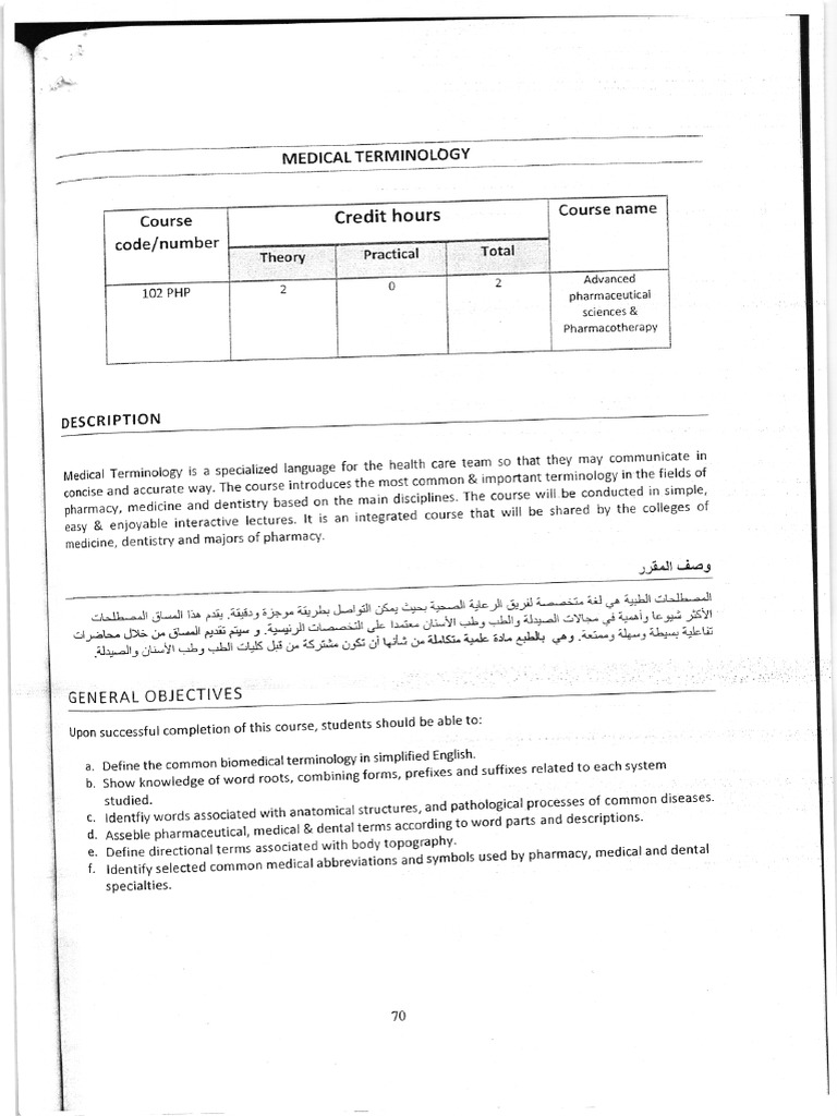 Medical Terminology Syllabus | PDF | Pharmacy | Pharmaceutical Drug