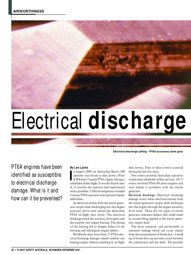 PT6A Electrical Discharge Damage | PDF | Bearing (Mechanical ...
