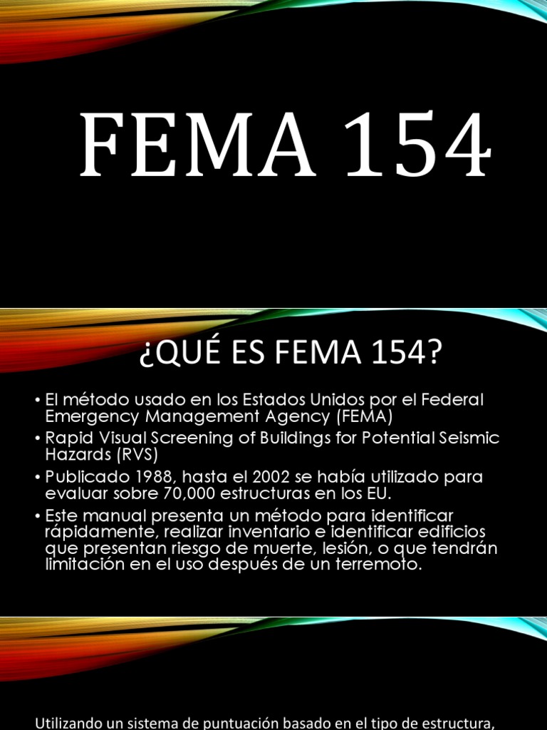 Método FEMA 154 para Evaluación Sísmica | PDF | Temblores | Ingeniería ...