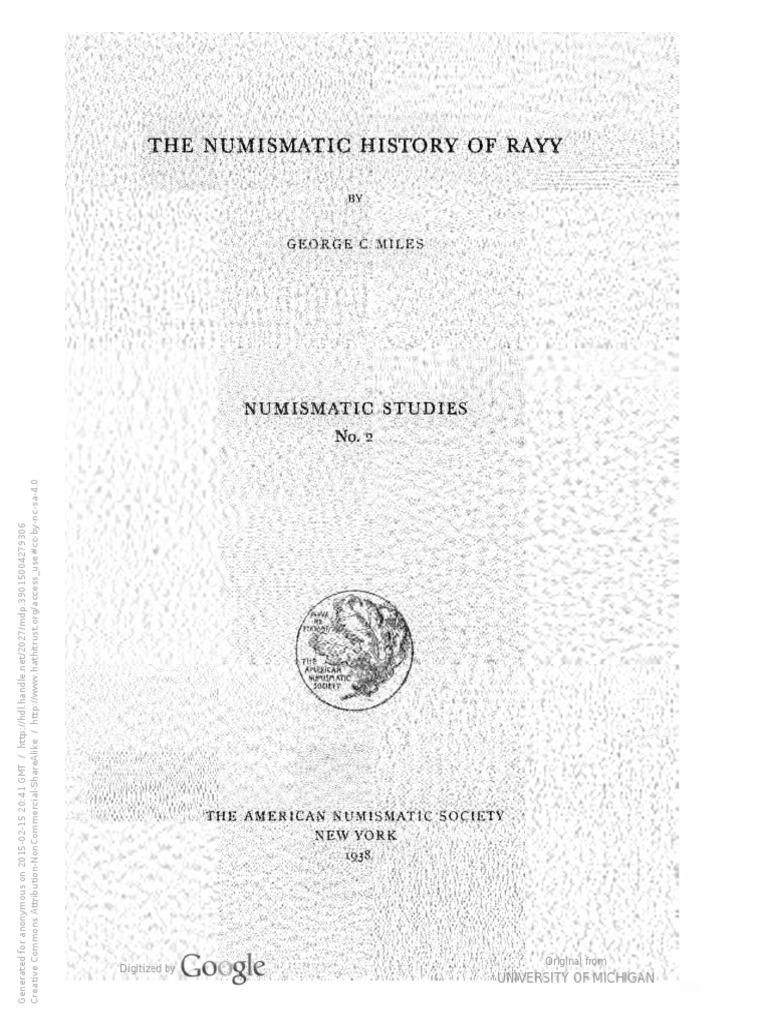 The Numismatic History of Rayy / by George C. Miles | PDF | Basra ...