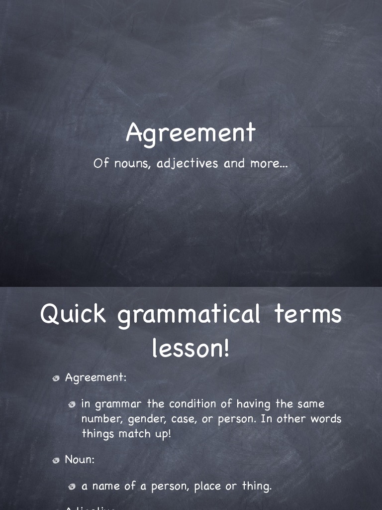 A Quick Guide to Grammatical Agreement in Italian: Nouns, Adjectives ...