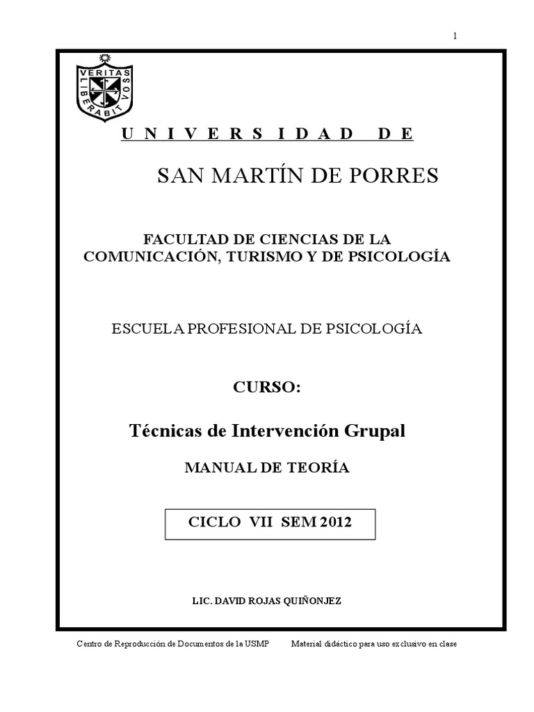 Intervención Grupal | PDF | Psicoterapia | Realimentación