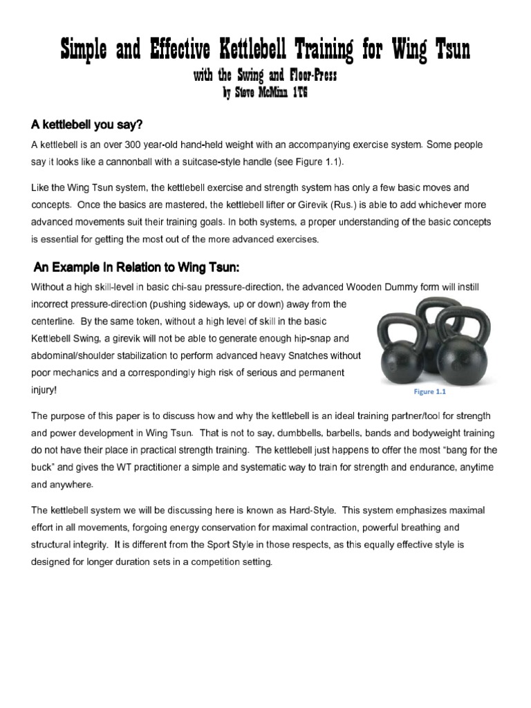 Kettlebell Training for Wing Tsun Mastery | PDF | Kettlebell | Wing Chun