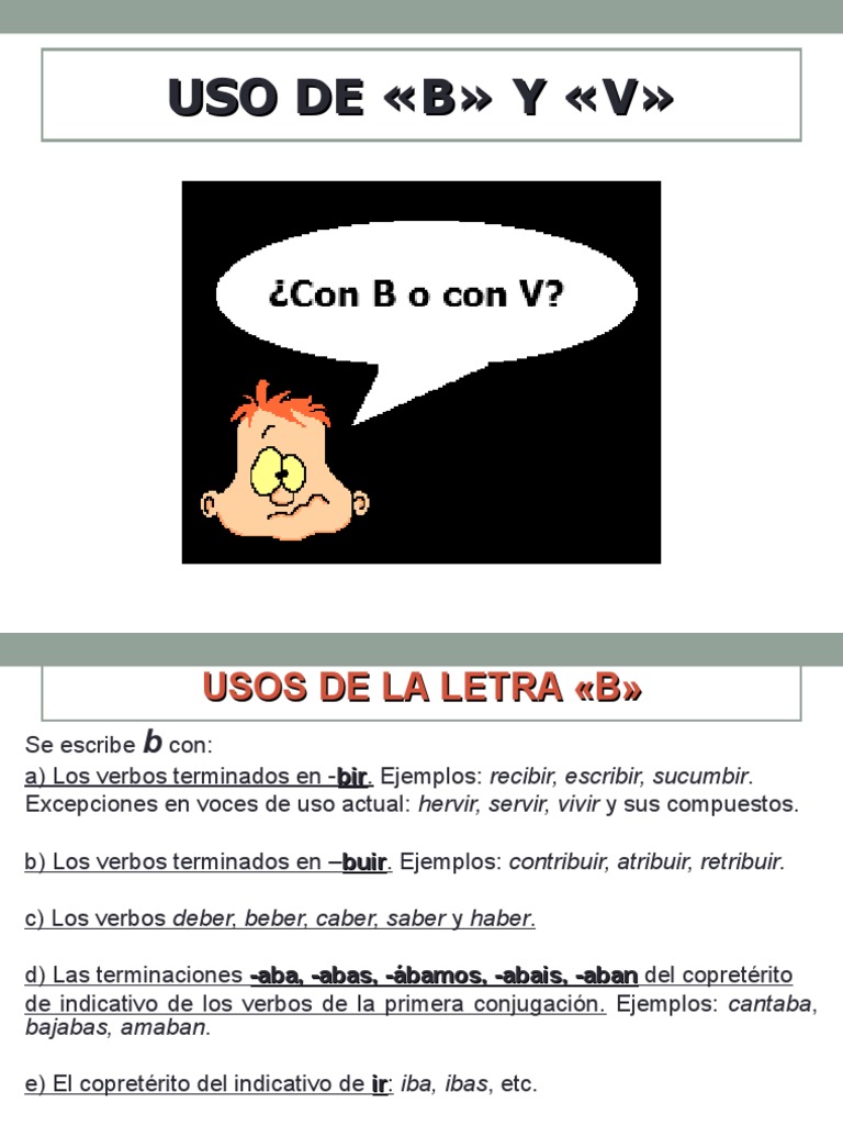 Uso de Las Letras B y V | PDF | Gramática | Lingüística