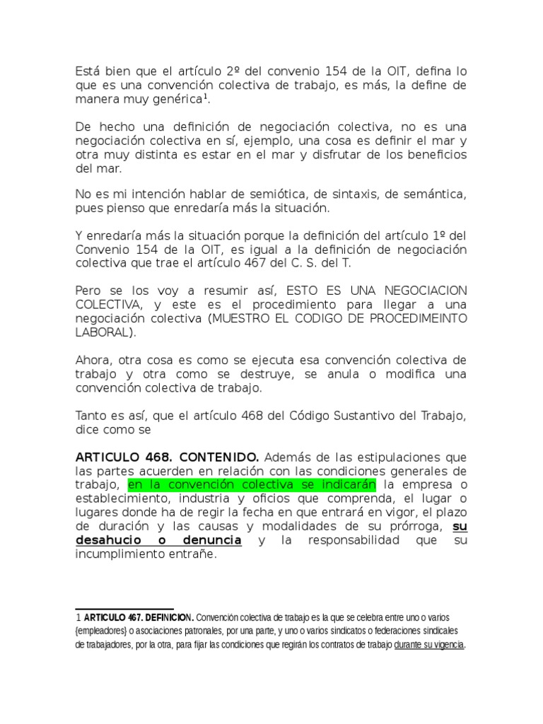 Articulo 19.8 de La Const de La Oit | PDF | Acuerdo colectivo | Organización Internacional del ...