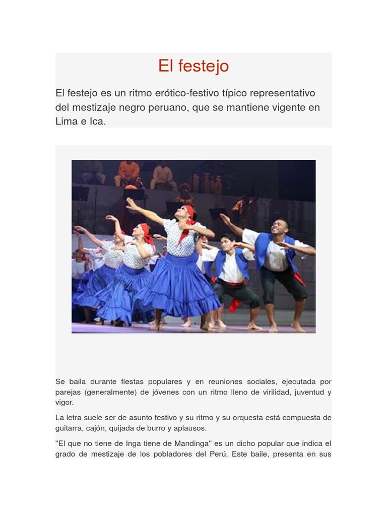 El Festejo | PDF | Las artes escénicas | Bailes
