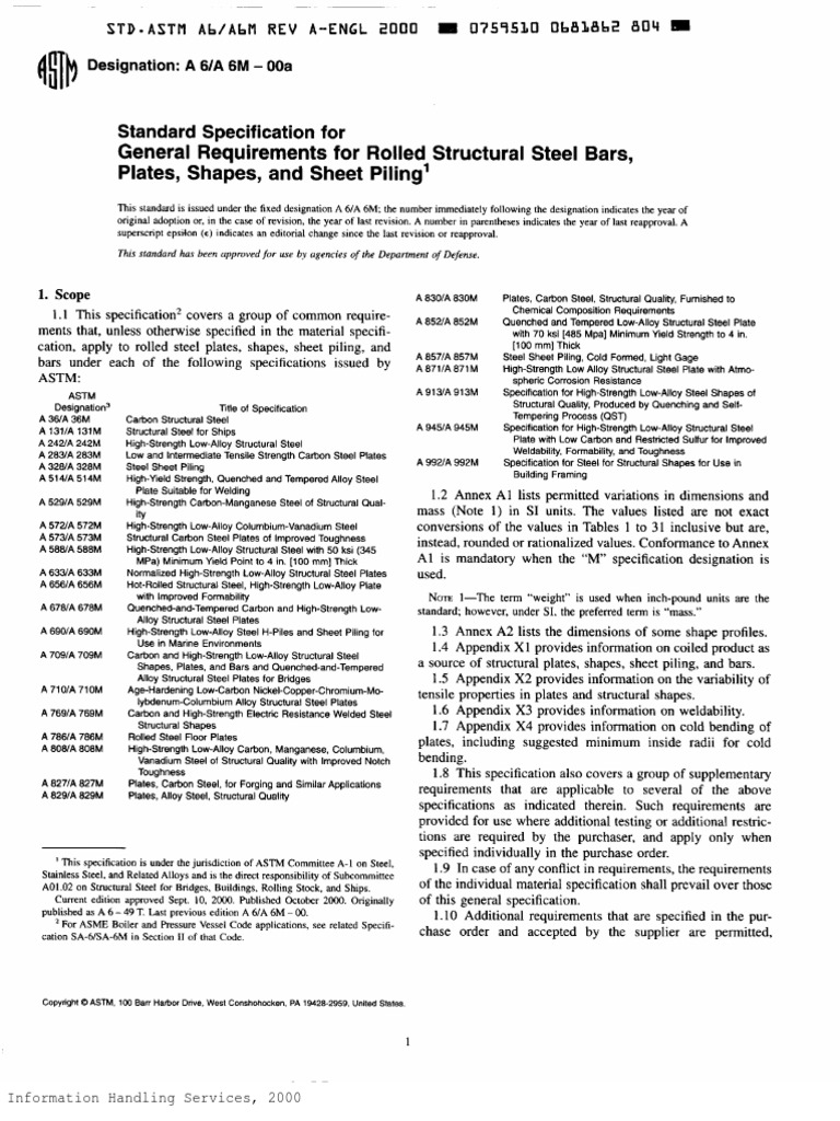 Astm A6 | PDF