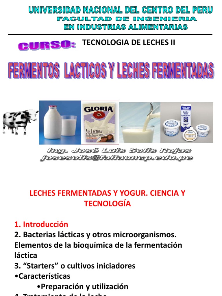 FERMENTOS LACTICOS, LECHE FERMENT. CAPITULO I.pdf | Yogur | Bioquímica