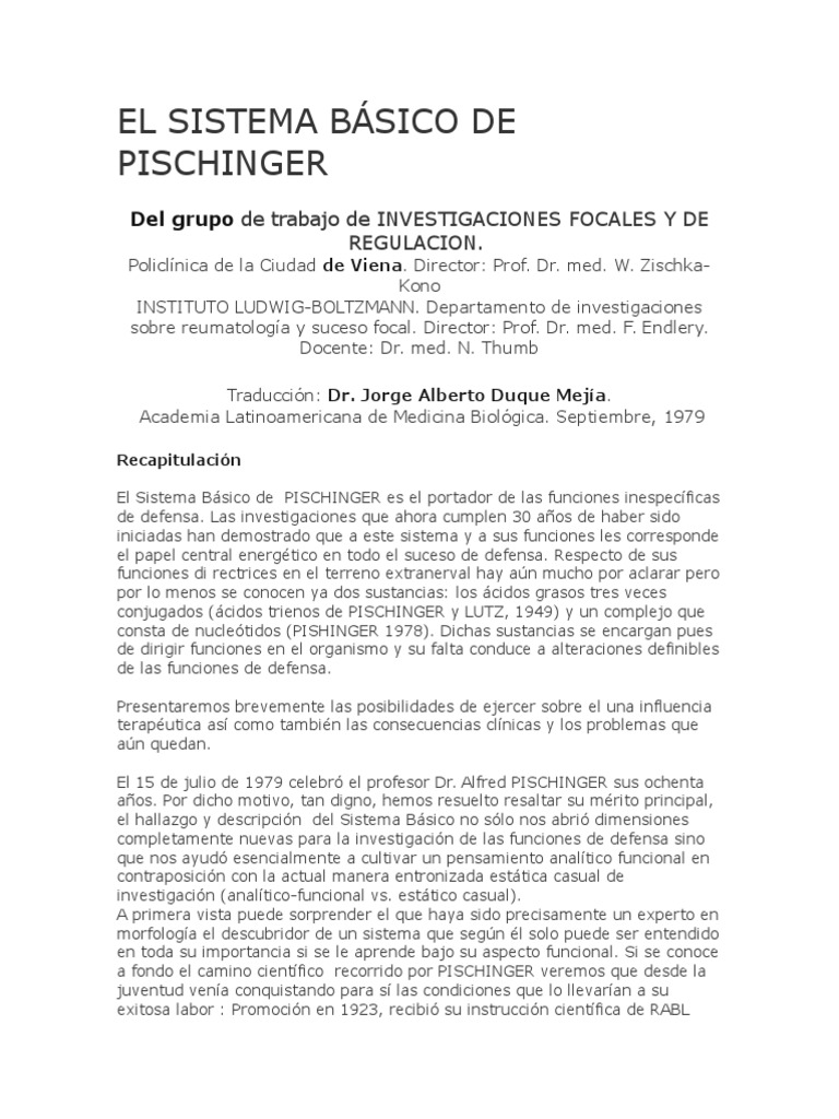 Sistema Básico de Pischinger: Funciones y Estructura | PDF | Sangre ...