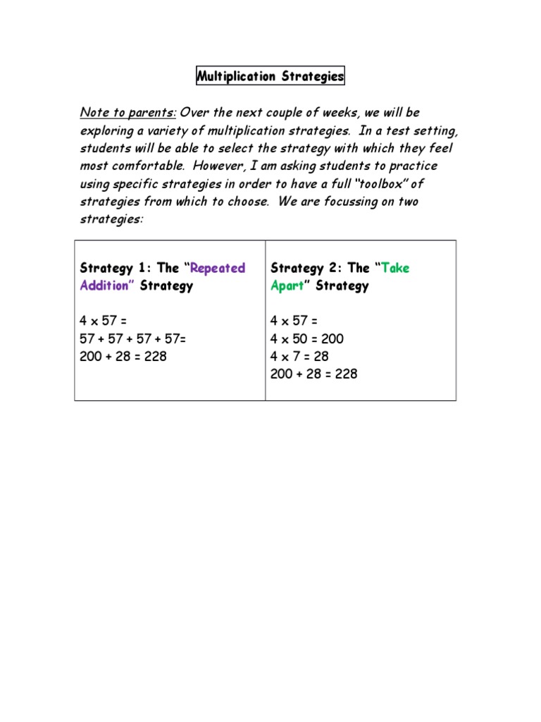 Effective Multiplication Strategies | PDF
