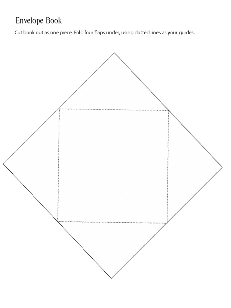 Envelope Book: Cut Book Out As One Piece. Fold Four Flaps Under, Using ...