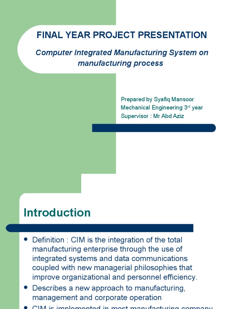 Computer Integrated Manufacturing System | PDF | Science And Technology ...