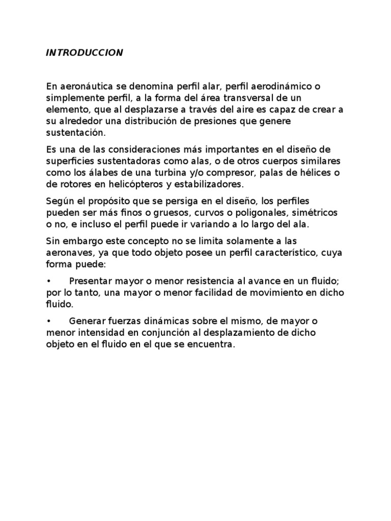 Aerodinamica Perfil Alar | PDF | Superficie sustentadora | Aeroespacial