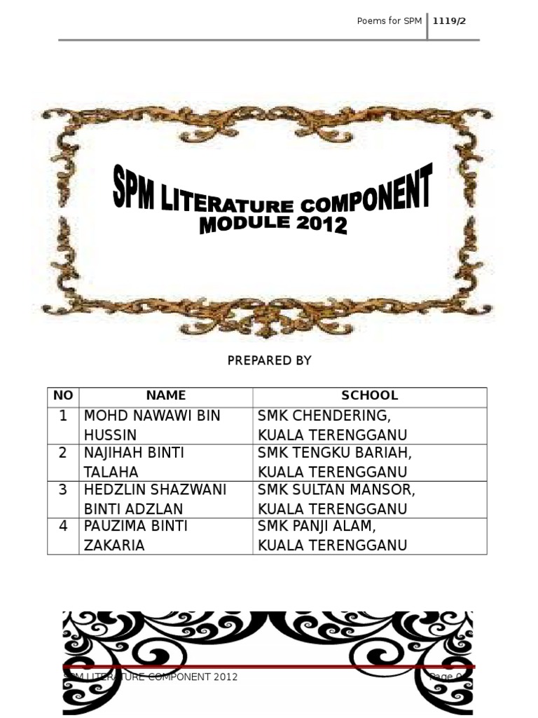 SPM Poems - Notes and Exercises | Ellipsis | Poetry