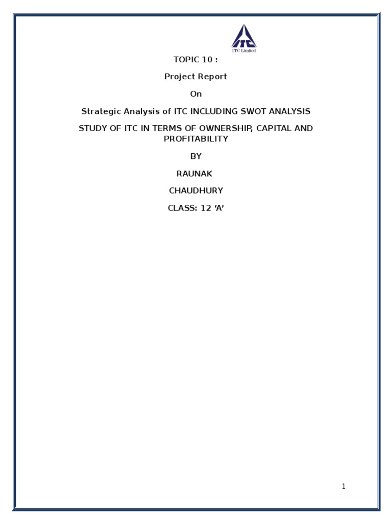 Itc Swot | PDF | Taxes | Equity (Finance)