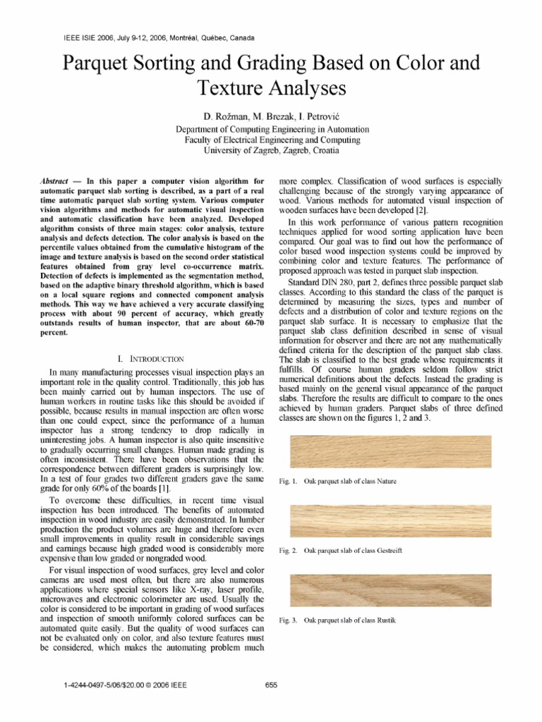 Analyses: Parquet Sorting Texture | PDF | Image Segmentation | Statistical Classification