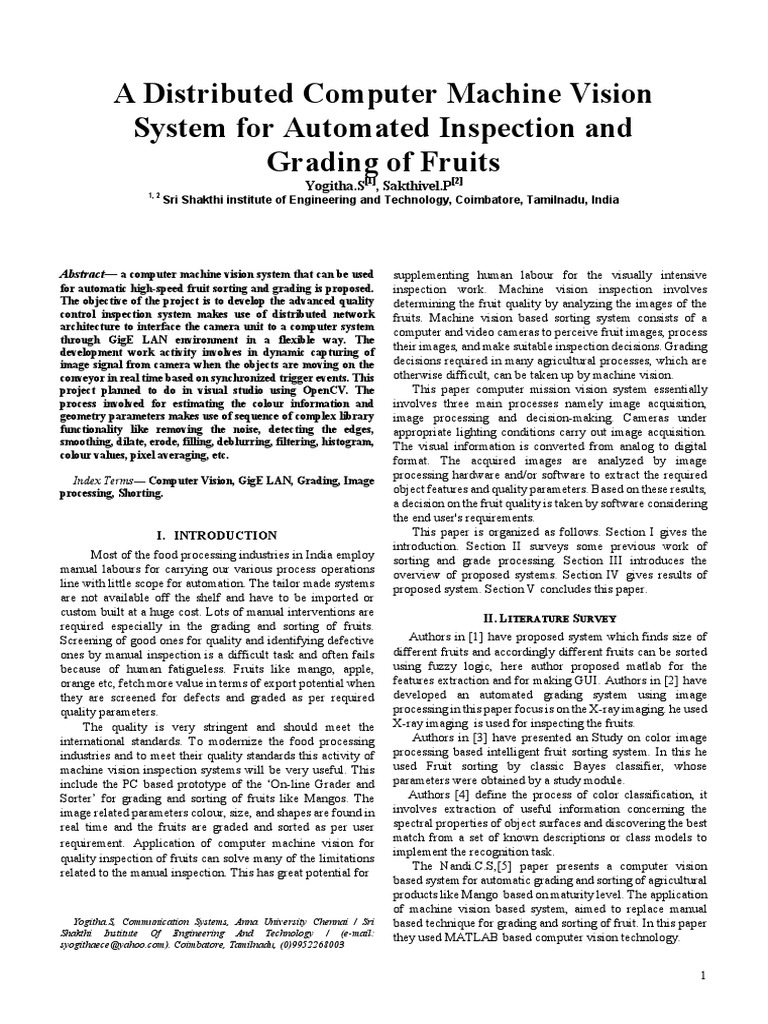 A Distributed Computer Machine Vision System For Automated Inspection ...