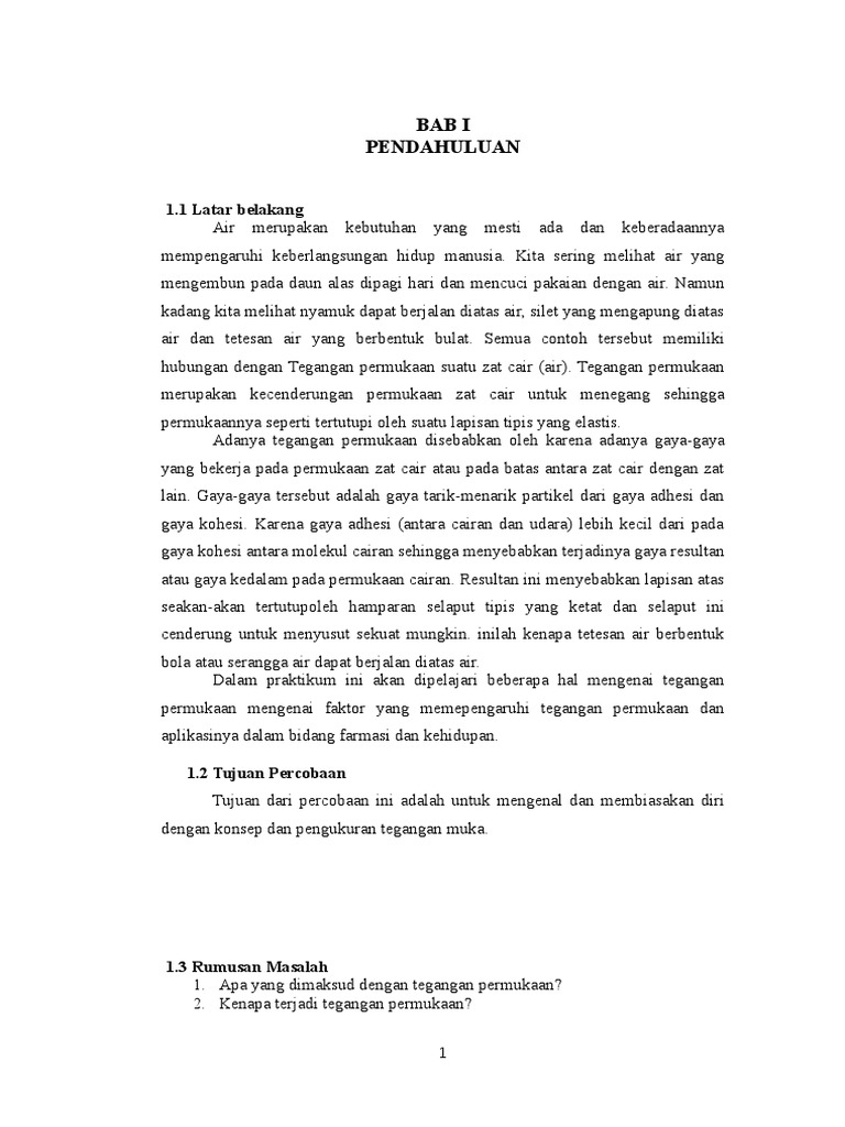 Fisika Farmasi Tegangan Permukaan Bab 1 - Lampiran | PDF