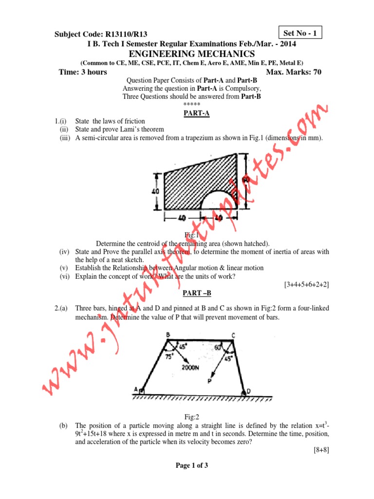 Engineering Mechanicsqp | PDF | Rotation Around A Fixed Axis | Force